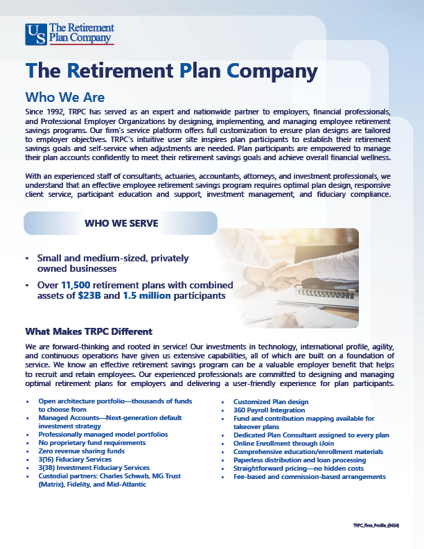Marketing Resources: Employers - The Retirement Plan Company